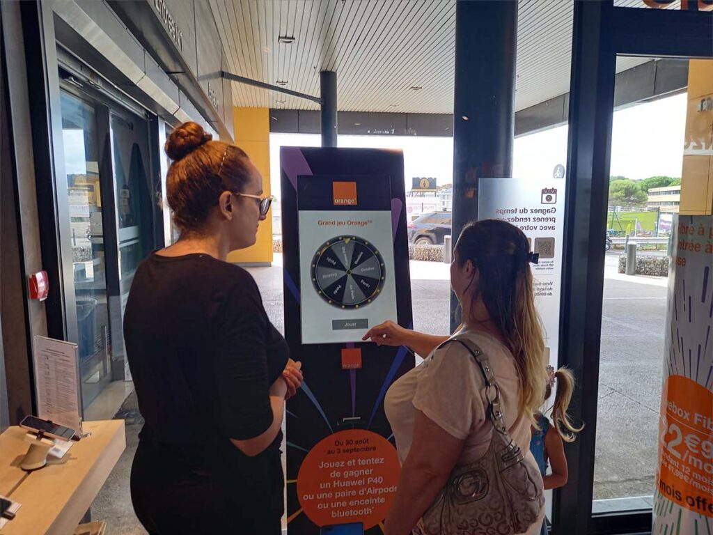 Distribution de goodies et animation avec borne digitale